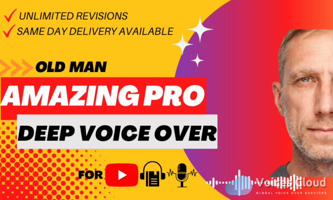 Deep, edgy, powerful, American voice over | Voicescloud